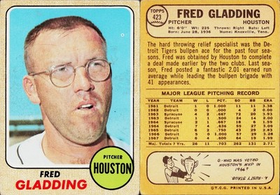 1968 Topps Baseball Card #423 Fred Gladding | eBay