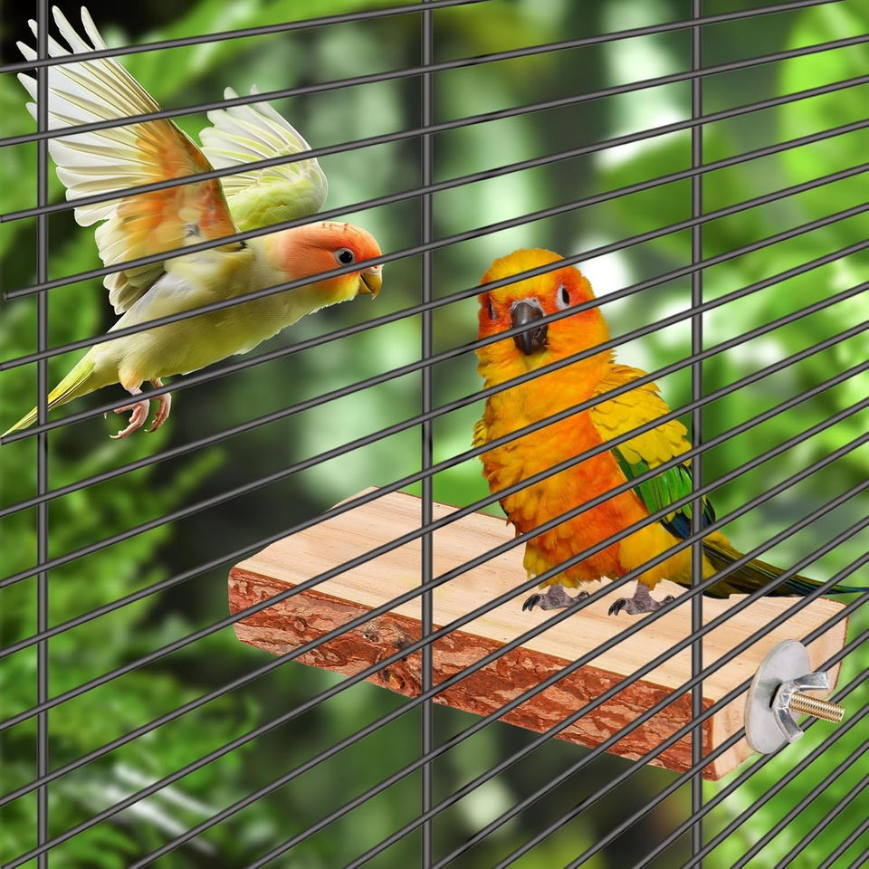 Bird Toys Parakeet Perch Budgie Perch Wood Stand Fork Toys Multi-Branch ...