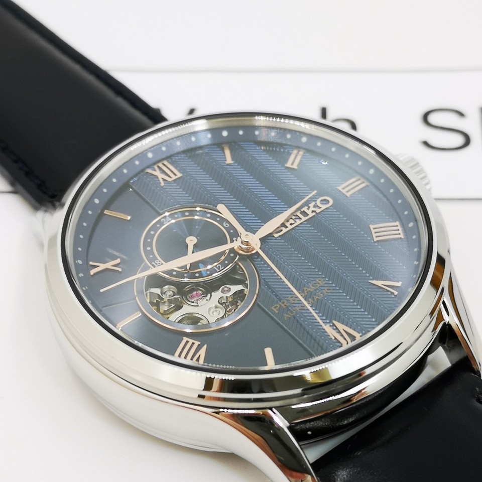 SEIKO PRESAGE Basic SARY187 Blue Automatic See-through Back Men Watch ...