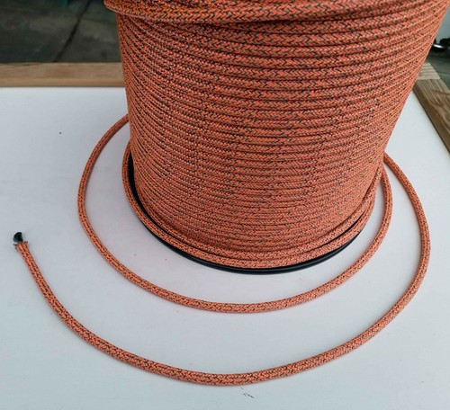 5mm X 6m ORANGE DOUBLE BRAID DYNEEMA TECHNORA RACING MARINE ROPE SHEET ...