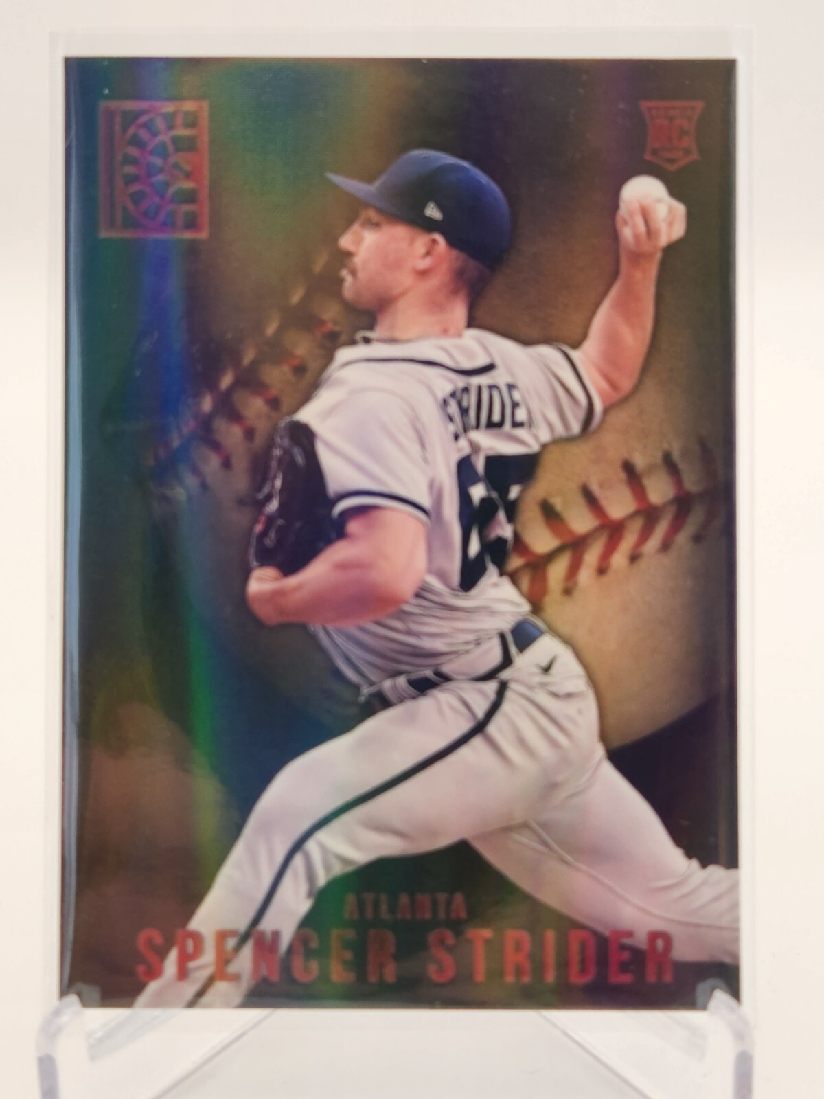 2022 Capstone Baseball Base #38 Spencer Strider Red Parallel- Atlanta ...