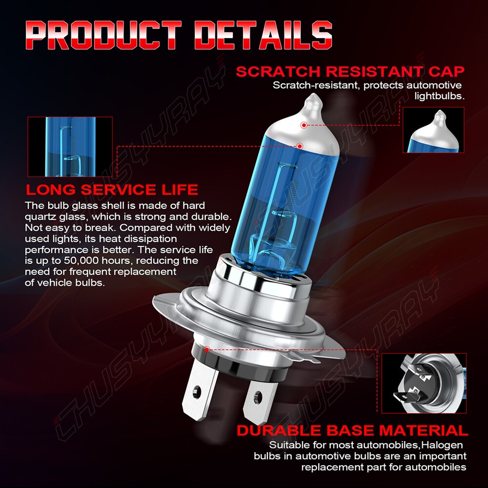 For Kawasaki Z750S Z800 Z900 Z1000 2X H7 Halogen Headlight Bulbs ...