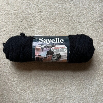 Caron Sayelle Yarn~3.5 oz~#1009 Black~4 Ply 100% DuPont Orlon Acrylic ...