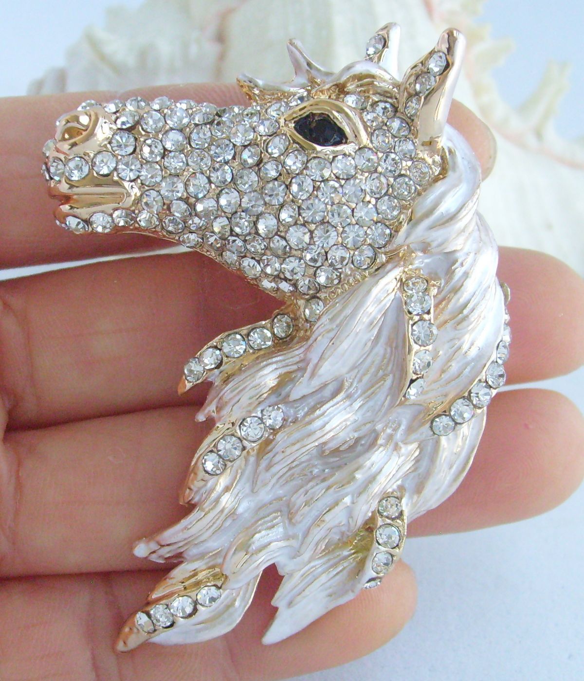 2.76" Unique Animal Horse Keychain Pendant Rhinestone Crystal KP06535 ...