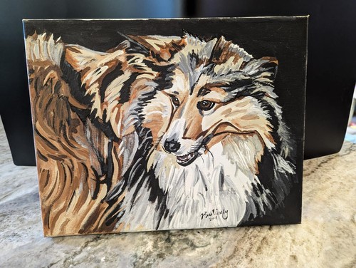 Original Collie Painting Signed 2011 11 X 14 | eBay