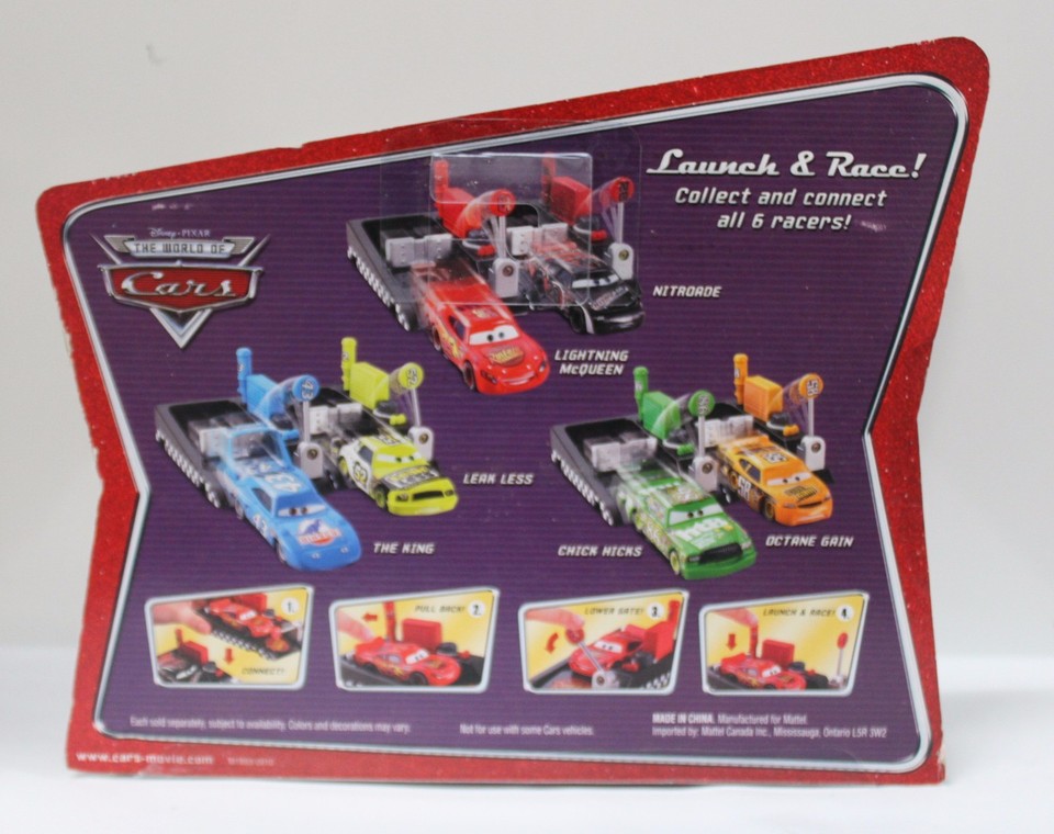 6-SET PIT ROW RACE-OFF Disney Pixar Cars World WoC Launcher King Octane ...