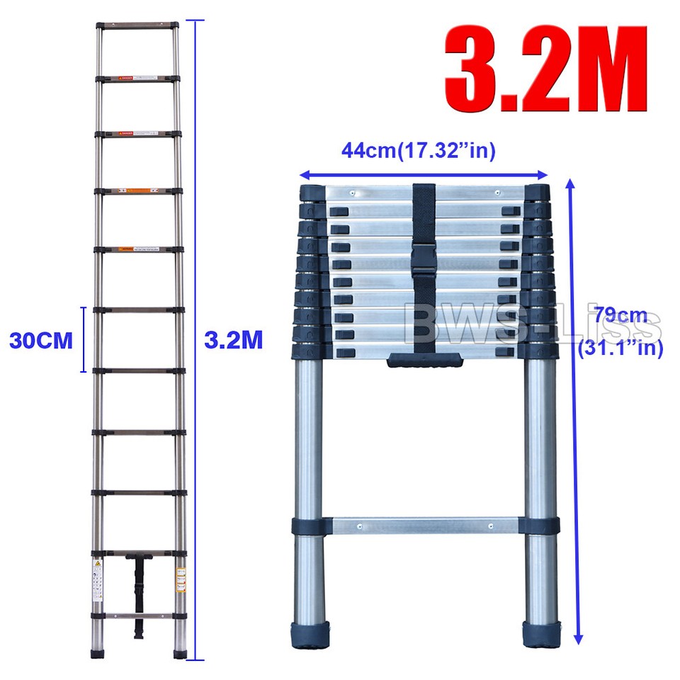 Telescoping Ladder 16ft 12ft 10ft Folding Ladder Multi-Purpose ...