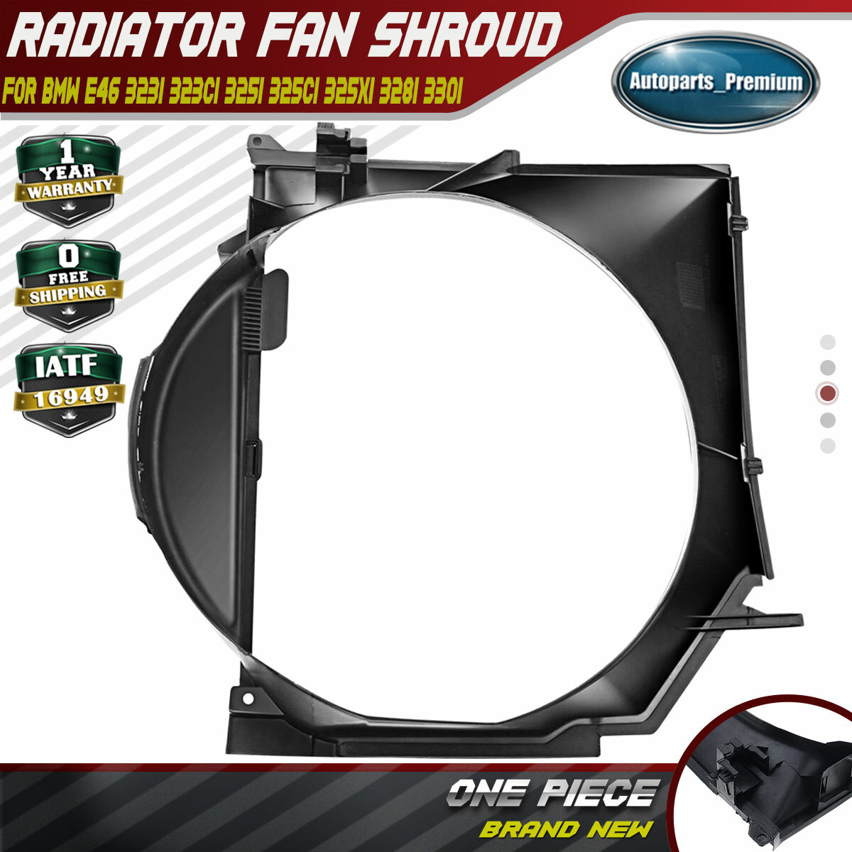 Radiator Fan Shroud for BMW 3 Series 323i 325i 328i 330i Ci Xi E46 ...