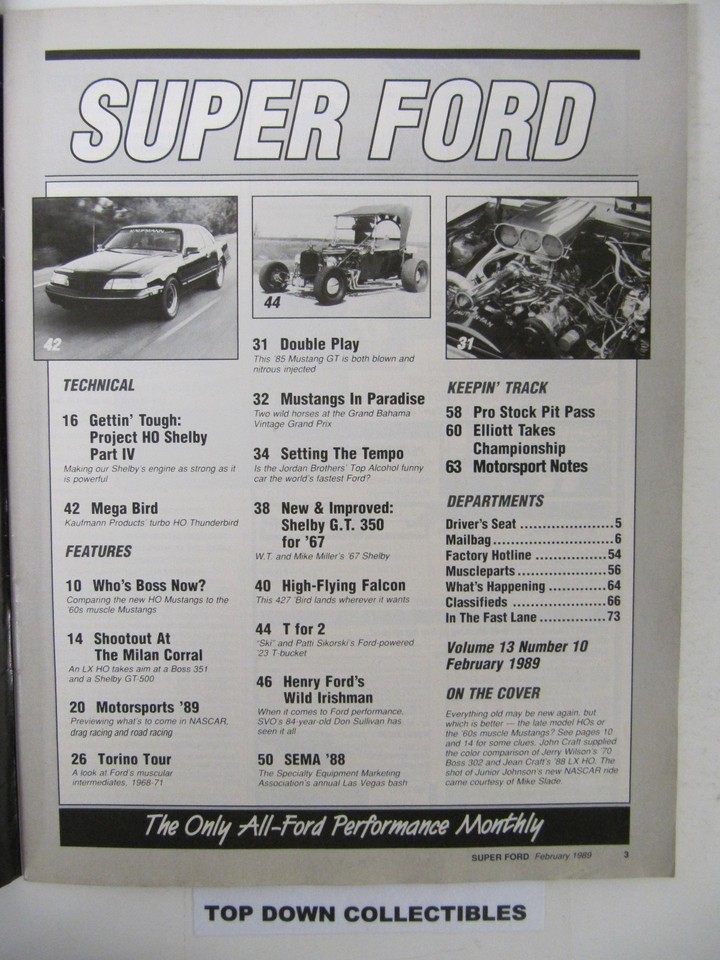 Super Ford Magazine Feb. 1989 Old VS New Mustang Shootout | eBay