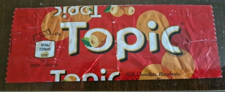Topic Chocolate Bar Wrapper 1st And Last Discontinued Line Rare. | eBay UK