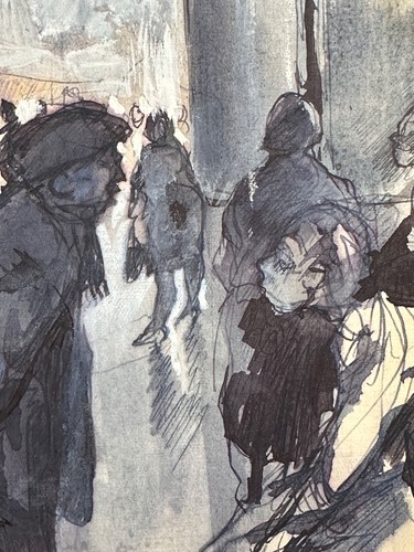 Ancient Drawing Terles Portrait Under The Hall Paris Public Ink Wash ...
