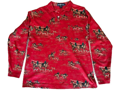 Vintage Ralph Lauren Women’s Equestrian Horse/Hound Hunt Scene, Button ...