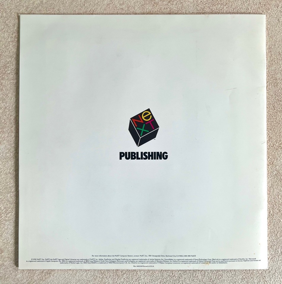 1990 Steve Jobs NeXT Publishing Computer- 20 Page Sales Brochure ...