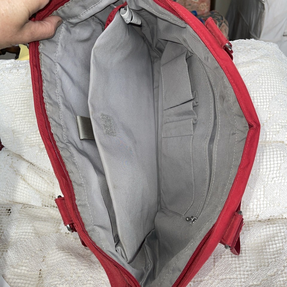 Baggallini Avenue Tote Bag Cranberry Red Water-Resistant Nylon Travel ...