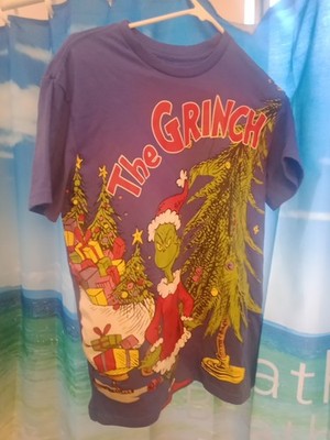 The Grinch AOP Holiday Christmas T Shirt Mens Small Blue A130 | eBay