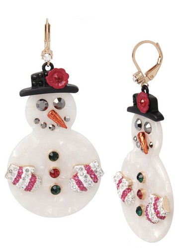 $48 NWT BETSEY JOHNSON SNOWMAN DROP EARRINGS- I7OO | eBay