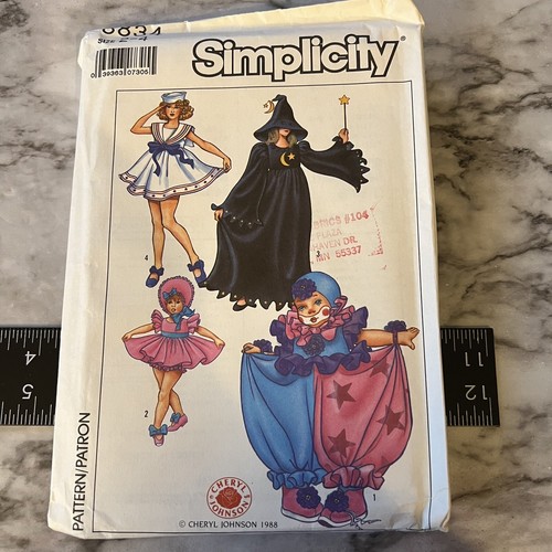 1980s Simplicity 8834 Clown Doll Witch Sailor Costume Pattern Girls 2-4 ...
