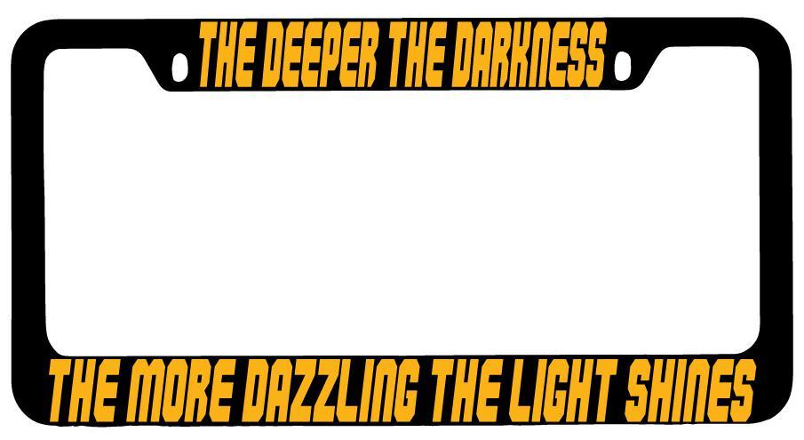 The Deeper The Darkness Black METAL License Plate Frame Auto My Hero ...