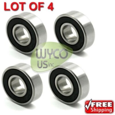 4 QUALITY BALL BEARINGS, 1616 2RS, 1/2" ID x 1-1/8" OD x 3/8", SEALED ...