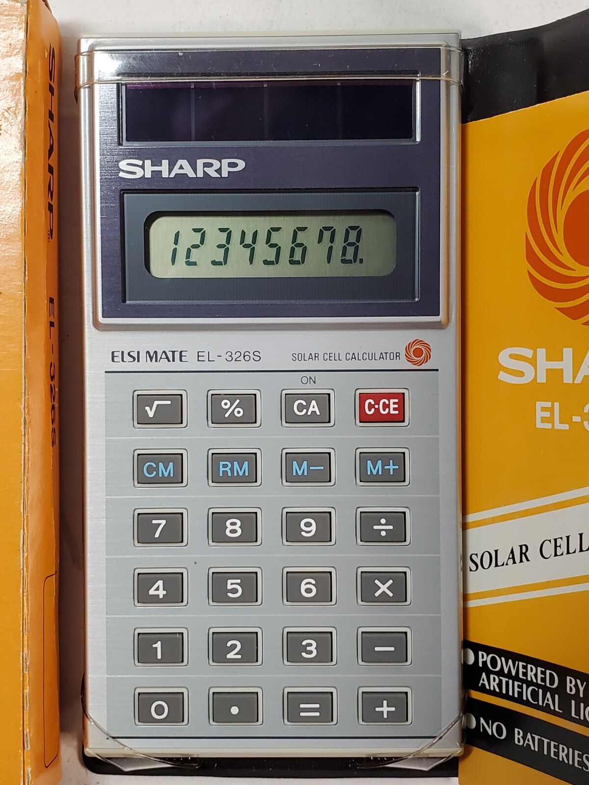 SHARP Vintage Solar Cell Calculator EL-326S MINT in original box ...