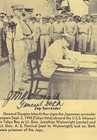 3.5x5" Cutout of surrender news signed by General Jonathan M Wainwright ...
