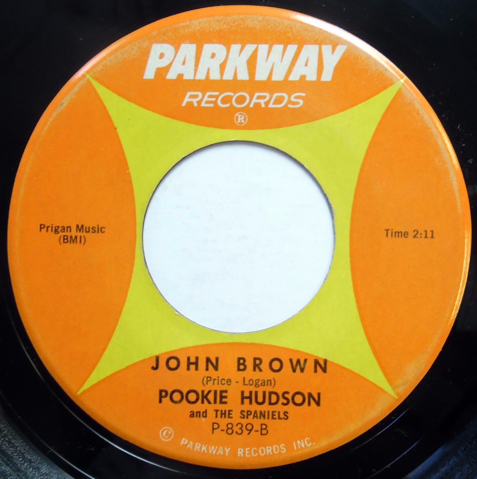 POOKIE HUDSON & SPANIELS 45 Turn Out The Lights / John Brown VG++ Doo ...