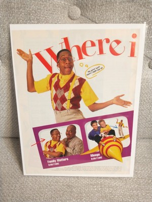 Where Is Urkel Family Matters CBS Vintage Magazine Advertisement Print ...