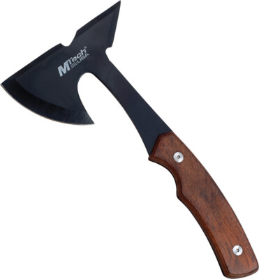 MTech Pakkawood & Black Stainless Fixed Ax Head Spike End Axe 9" 600PK ...