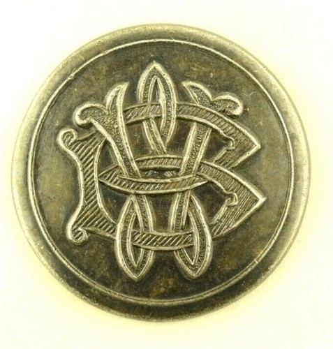 1830s-40s Silver Plated B W Script Heavy 1 Piece Button Original G ...