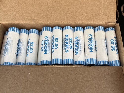 2025 P Jefferson Nickel Uncirculated Original Bank Box Of 50 Rolls. BU ...