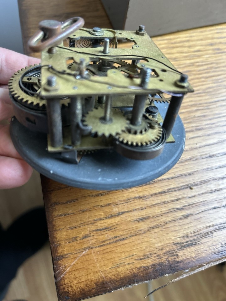 ANTIQUE WATERBURY CLOCK MOVEMENT MECHANISM TIME STRIKE CLEANED PARTS ...