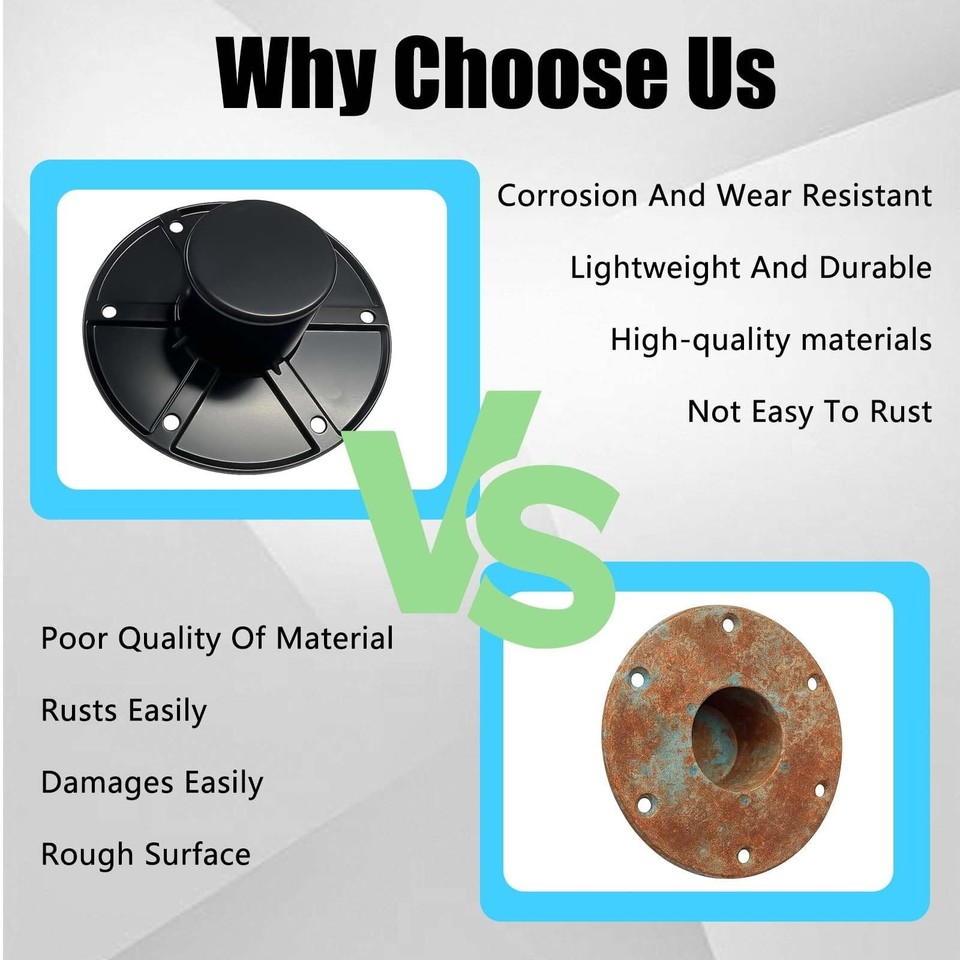 Round Aluminum RV Trailer Pedestal Base,Flush Floor Mount Base for ...