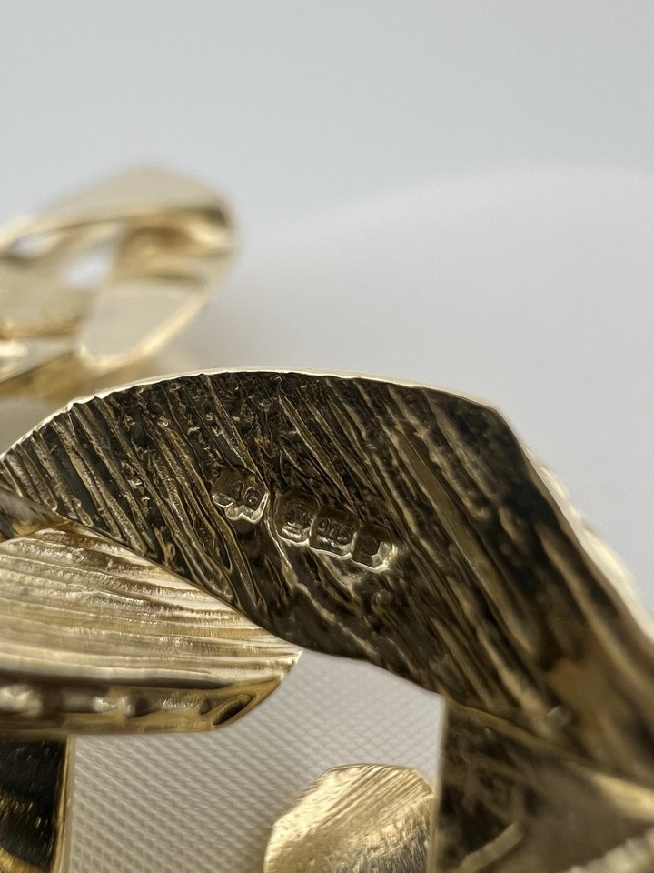 9ct Solid Gold Chaps Bracelet 8.5 INCH - 19MM Flat Curb FULL UK ...