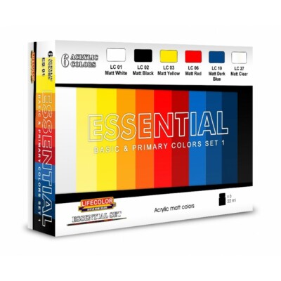 ESSENTIAL Basic & Primary Colors Set #1 Acrylic Paint 6x20ml ...