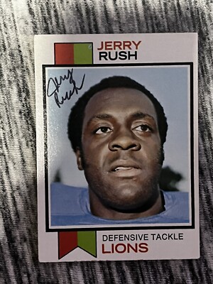 Jerry Rush Signed Detroit Lions Card | eBay
