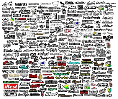 JDM 50 Random Car Stickers Bulk Wholesale Pack Lot Race Drift Mosog344r ...
