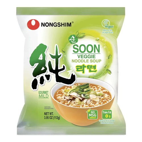 Nongshim SOON VEGGIE Ramyun Ramen Noodles Soup 112g (Box of 40) HALAL ...