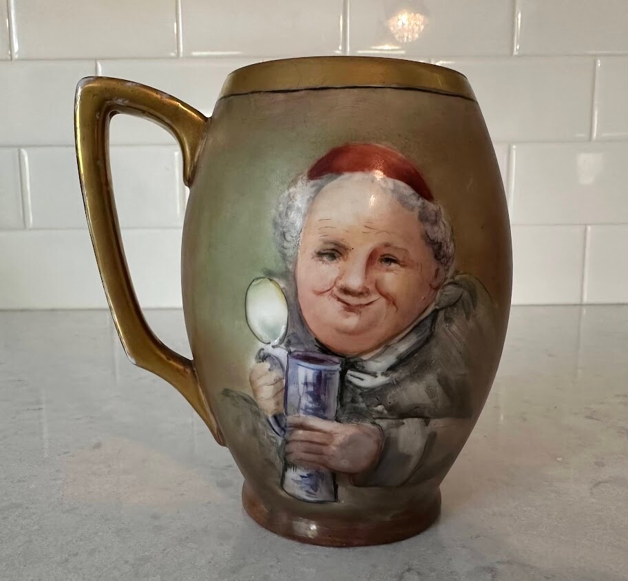 Monk Drinking From Stein Mug Tankard Hand Painted Porcelain Ceramic ...