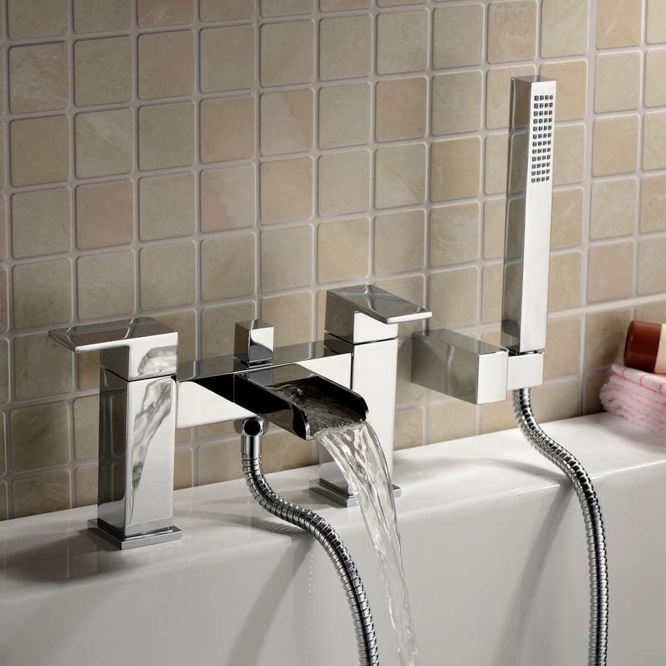 Ozone Bathroom Taps Deck Waterfall Tap Sets Basin Mono Bath Filler ...