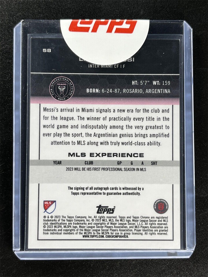 50/50 ! 2023 Topps Chrome Lionel Messi Auto Gold Refractor | eBay