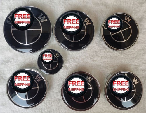 BMW Heritage Emblems Set - Hood 82mm Trunk 74mm Wheel Caps 68mm ...