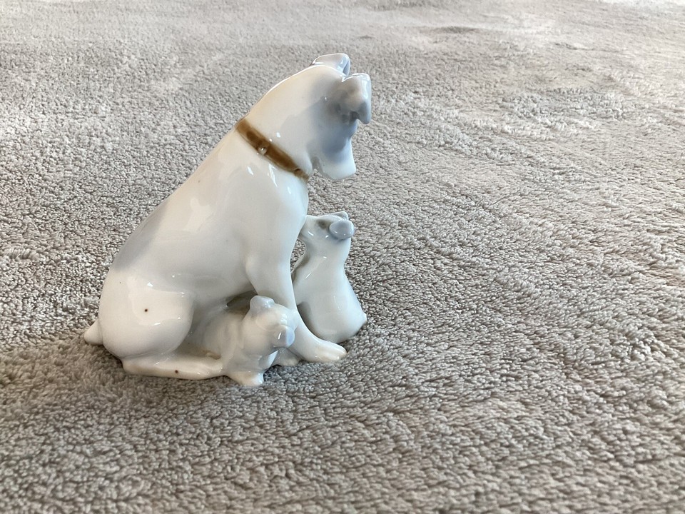 Vintage PORCELAIN PFEFFER GERMANY JACK RUSSELL SMOOTH TERRIER DOG PUPS ...