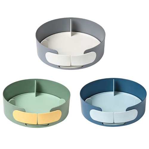 Turntable Storage Basket Box Rotatable Spice Rack with Door Kitchen ...