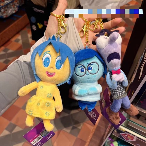 Authentic Disney Pixar Inside Out Plush Keychain Joy Doll Fear Sadness ...
