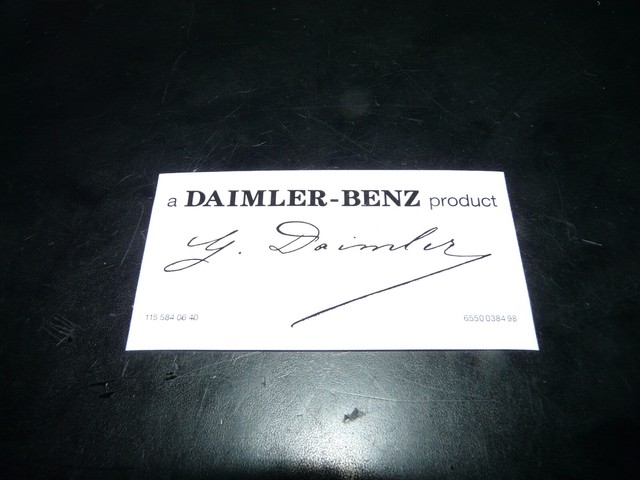 Daimler Signed Mercedes-Benz Windshield Decal Sticker a Daimler-benz ...