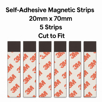 Self-Adhesive Magnetic Strips 20mm x 70mm – Multipole – 5 x Strips – 3M ...