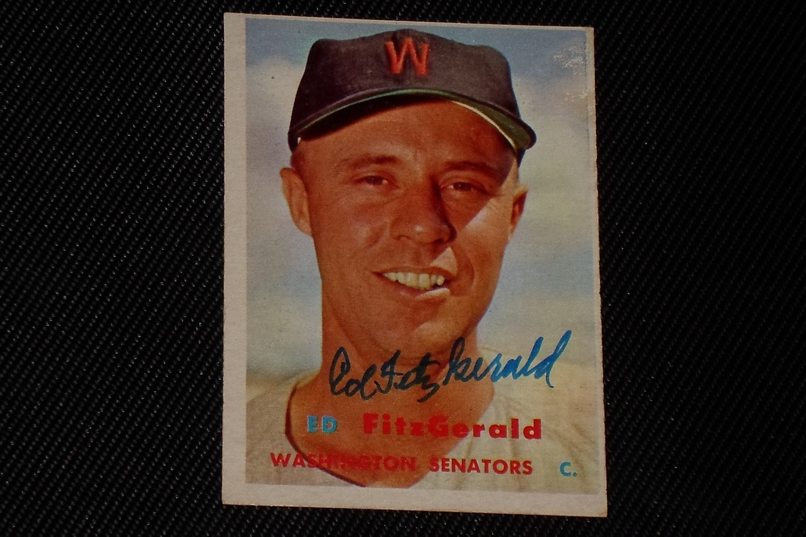 ED FITZGERALD 1957 TOPPS SIGNED AUTOGRAPHED CARD #367 WASHINGTON ...