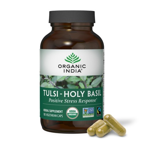 Organic India Tulsi Holy Basil Capsules - Holy Basil Extract - Holy ...