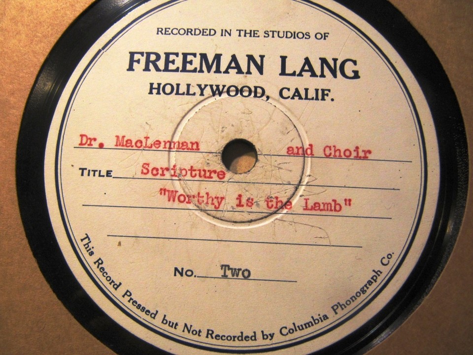 1935 Rev Stuart MacLennan HOLLYWOOD First Presbyterian Church CHRISTMAS ...