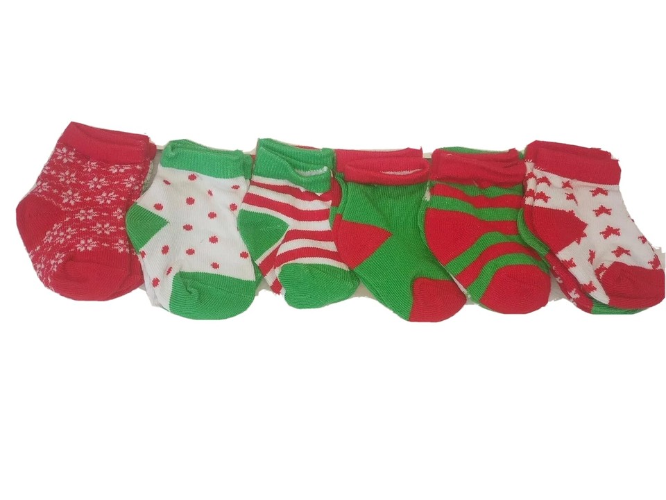 Cute Warm Cosy Baby Christmas Socks 0-3 Months Baby 1st Christmas Red ...